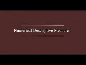 Numerical Descriptive Measures Chapter 03
