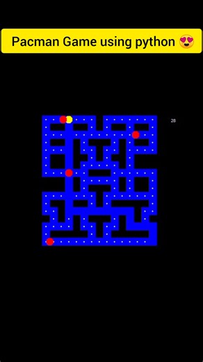 Pacman Game using python 😍😳 #foryoupage #python #shorts #coding