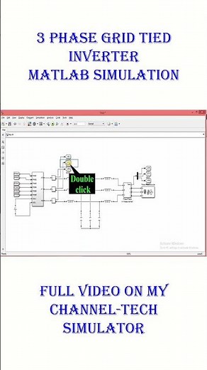 3 PHASE GRID TIED INVERTER MATLAB SIMULATION #shorts