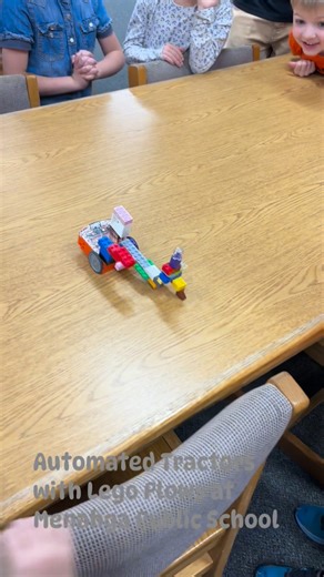 Tyler had the opportunity to speak with elementary students at Menahga Public School today. The students got hands on building Lego plows behind the Edison Robot automated tractor. | AgCentric