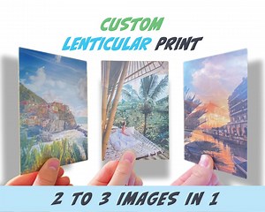 CUSTOM Lenticular Flip Print (std Frame Sizes) | 2-3 Images in 1 Poster | Bring Your Favorite Photos to Life | 5 Size Options - Etsy