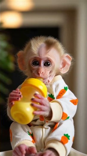 Adorable Baby Macaque Monkey: A Fluffy Bundle of Joy