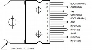TDA2005 bridge/stereo amplifier Pinout, Datasheet, Application, Examples