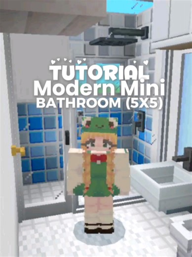 Tutorial Modern mini Bathroom🛁 #minecraftbedrock #cozy #satisfyingvideos #furniture #missfrog