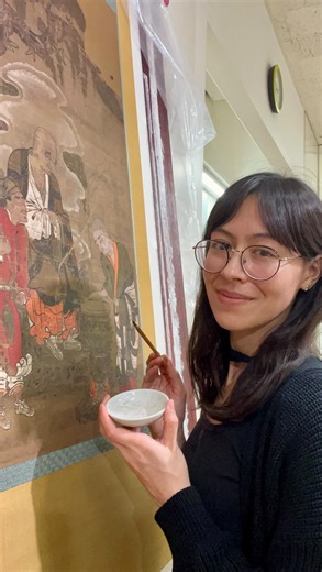 MFA Conservation | Toning with Asian Conservation 🖌️ This Japanese arhat painting is part of a set of 15 works currently undergoing treatment in the Asian... | Instagram