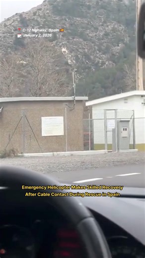 Emergency Helicopter Makes Skilled Recovery After Cable Contact During Rescue in Spain On January 2, 2026, a medical helicopter operated by Sistema d’Emergències Mèdiques (SEM) experienced a near-miss incident while responding to a road emergency on the C-12 highway near Pas de l’Ase, Tarragona, Catalonia. During its low-altitude approach in mountainous terrain, the aircraft briefly contacted overhead power lines, producing visible sparks. The pilot maintained full control and landed safely, all