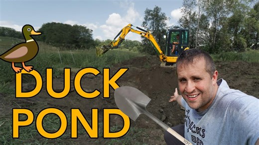 Homesteaders transform their landscape by digging a new duck pond