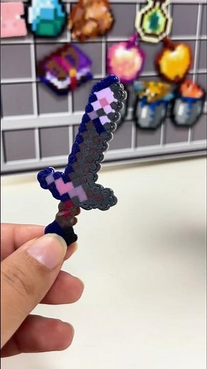 I made a cool netherite sword in Minecraft using perlerbeads,what's the best combination with it?