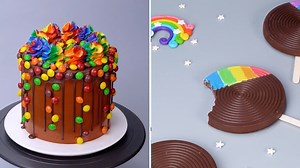 Rainbow Swirl Candy Cake & Chocolate Rainbow Pops