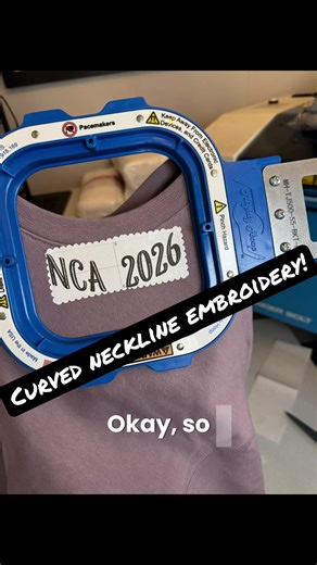 Embroidering a Curved Neckline on Crewnecks and T-Shirts