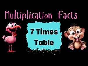 7 Times Table | Multiplication Facts | Flashcards | Learn to Multiply by Seven | Cute Animals