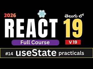 14. "useState" Practicals | React 19 Tutorial for Beginners in Telugu