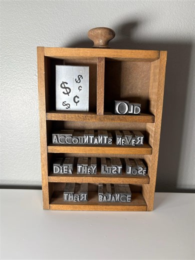 5"x7.5" Vintage Wooden Shadow Box With Vintage Letterpress Type Spelling a Humorous Phrase - Etsy