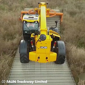 This trail system lays out temporary roads for vehicles and people in rough terrain. FAUN Trackway provides reusable solutions for driveways and aircraft access. #gigadgets #roadwork #trailsystem | GIGadgets