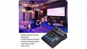 Watch F4A Audio Live Mixer USB Interface Audio Mixer 4 Channel, Stereo DJ Sound Controller For Home on Amazon Live