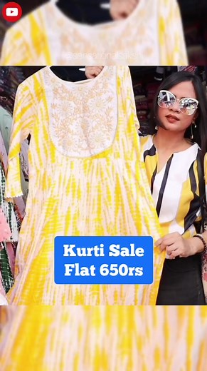 263K views · 1.7K reactions | Flat 650rs kurti sale Location: S.J.Selection (Tilak Nagar Market) #kurties #kurtidesign #fashionblogger #kurtisonline #kurtistyle #indianwedding #longkurti #sareelove #suit #kurtiset #kurtifashion #anarkali #traditional #dupatta #bhfyp #wedding #embroidery #salwarsuit #fashionista #bridal #clothing #indian #gowns #fashionstyle #salwarsuits #sale #shoplocal #tilaknagar #sensationalsakshi | Beauty and fashion by sakshi | Facebook