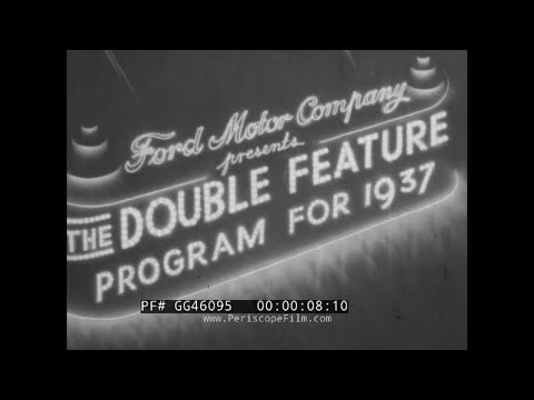" THE DOUBLE FEATURE PROGRAM FOR 1937 " FORD V-8 AUTOMOBILE PROMO FILM w/ ANIMATION GG46095
