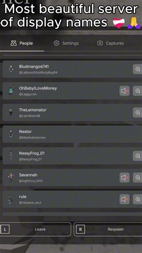 Most Beautiful Server Display Names #roblox #shorts