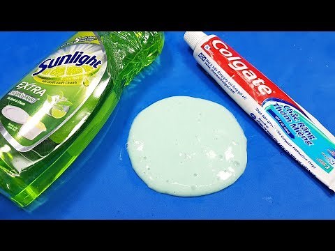 Dish Soap and Colgate Toothpaste Slime !! How to Make Slime Soap Salt and Toothpaste, NO GLUE !!
