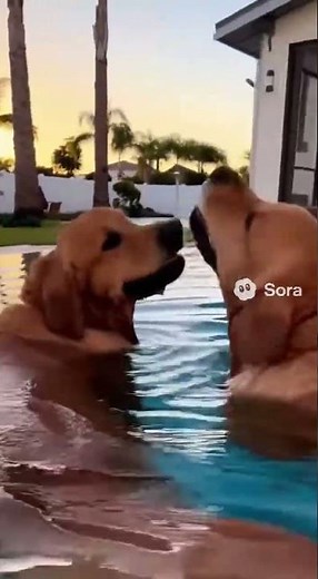 Golden Retrievers Playing in a Florida Pool | Cinematic 4K Summer Vibes 🐾☀️