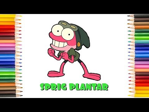 How to draw Sprig Plantar from "Amphibia" cartoon series