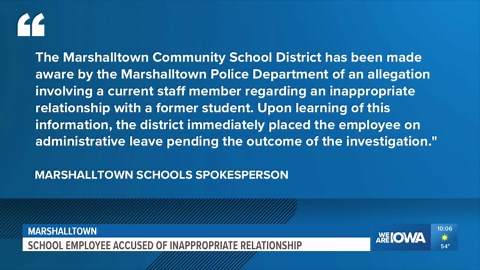 Marshalltown school employee arrested for alleged 'inappropriate relationship' with former student