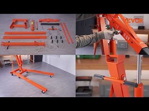 VEVOR 2 Ton Hydraulic Engine Hoist - Heavy-Duty, Foldable Shop Crane for Auto Repair & Lifting