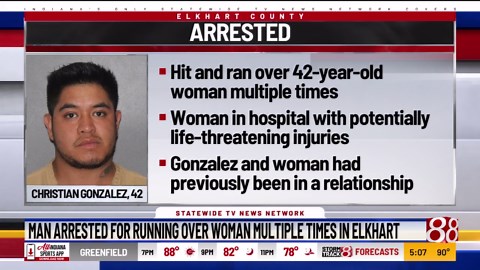 Man arrested for running over woman with car multiple times in Elkhart