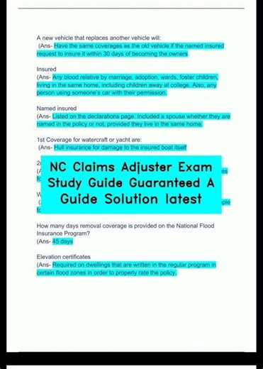 NC Claims Adjuster Exam Study Guide Guaranteed A Guide Solution latest video