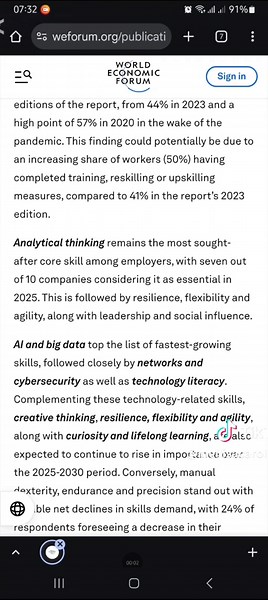 The Future of Jobs Report 2025. Don't just pivot research first and see what is predicted to be the most sought after skills #zimbabweantiktok #zimtiktokers🇿🇼🇿🇼🇿🇼 #remotework