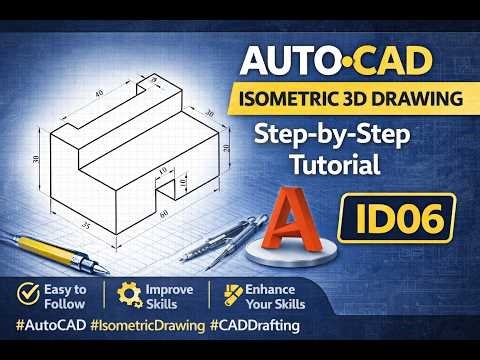 AutoCAD Isometric Drawing ID06 | Step-by-Step Tutorial for Beginners & Engineers, #autocad #designer