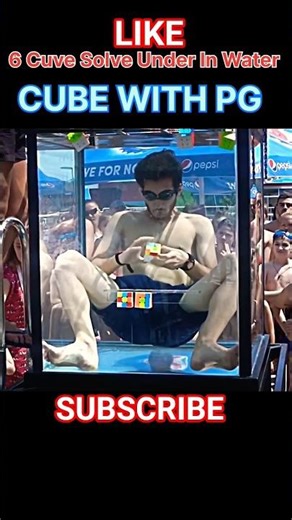 6 Rubik's cube solve Under water on one breathe world record 😱 || #rubikscube #worldrecord #shorts