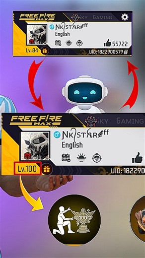 Ꮢᴏᴄᴋʏ Ꮮɪᴠᴇ 🦅 on Instagram: "100 LEVEL UP BOT 📈 #freefire #explorepage #trending #freefirefunny #freefireindia"