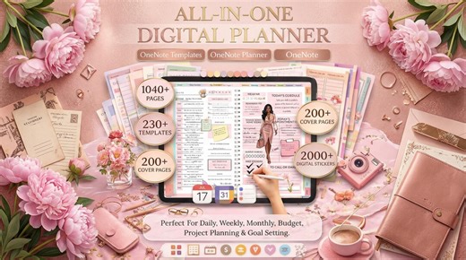 Onenote Digital Planner 2026–2027 | Colorful Hyperlinked Daily Weekly Monthly Planner | ADHD Friendly Work & Project Management   Stickers - Etsy