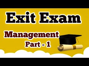 Exit Exam- Management - 1 | የ Exit ጥያቄዎች MGMT