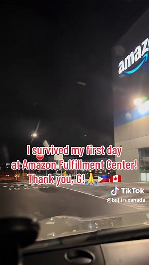 I survived my first day at Amazon Fulfillment Center! Thank you, G!🙏🇵🇭🇨🇦 #pinoyincanada🇨🇦🇵🇭 #ofwincanada #openworkpermit #firstdayofwork #amazonemployee #amazonian
