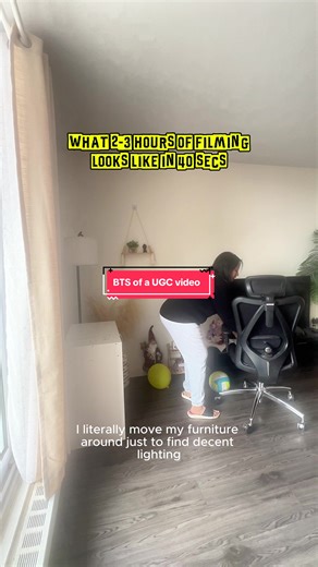 This is what filming a UGC video really looks like 👀 2–3 hours of planning, lighting, filming, retakes, and awkward angles… all in 40 seconds. UGC content isn’t just pressing record. It’s creating videos brands can actually use for ads, websites, and social media. #ugccreator #ugctips #ugcexample #behindthescenes #smallbusinessowner