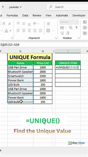 Find Unique Values in Excel