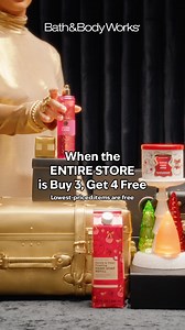 First time ever! The entire store is Buy 3, Get 4 FREE‼️ The kind of holiday haul that will cover everyone on your list 📝🎁 | Bath & Body Works