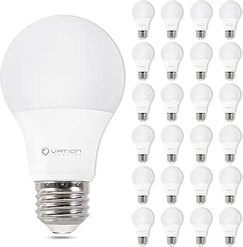 24 Pack A19 LED Light Bulb Daylight 5000K LED Bulbs, 60 Watt Equivalent, Efficient 8.5 Watt, 800 Lumens, E26 Medium Base, Non-Dimmable, ETL/UL Listed