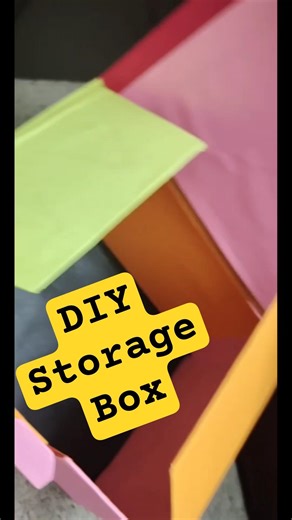 DIY- Storage box using an old box and colorful sheet. Aise boxes feko mat..colorful storage bnao