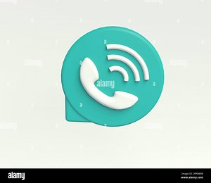 Phone call icon. 3d flat rounded symbol. Call icon in 3D style for the website,  applications, user interface. 3d rendering illustration Stock Photo - Alamy