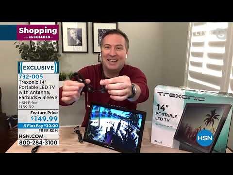 Trexonic 14" Ultra Lightweight Portable LED TV with Ante...