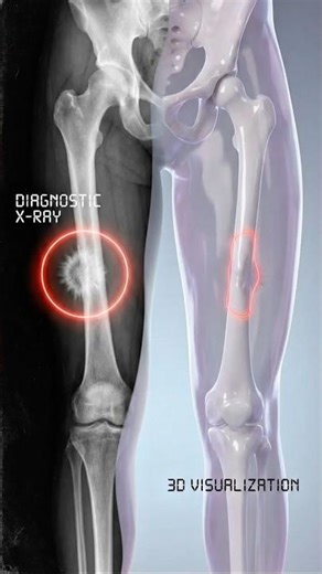 Bone vs. Tumor: The Deadly "Sunburst" Effect🦴💥 #Osteosarcoma#Radiology#ScienceShorts#3DMedical