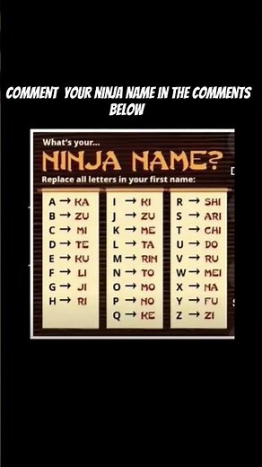 What’s Your Ninja Name? Find Out and Comment Below!
