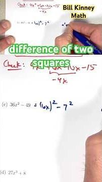 How To FACTOR the DIFFERENCE of TWO SQUARES