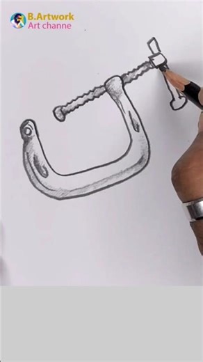 How to Draw C-Clamp Tools 🗜️ | Easy C Clamp Drawing Tutorial Step by Step #drawing #art