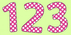 Polka Dot Dark Pink Display Numbers