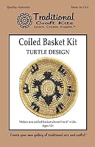 Traditional Craft Kits Coiled Basket Weaving Kit (Turtle Design) - Weave Kit for Kids and Adults Complete with Basket Weaving Supplies and Instructional Booklets