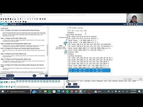 15.6.1 Packet Tracer – Configure IPv4 and IPv6 Static and Default Routes_Yulia Roslina_24782065